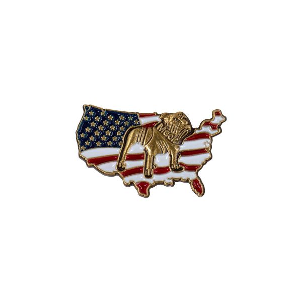 Mack USA Flag Bulldog Pin